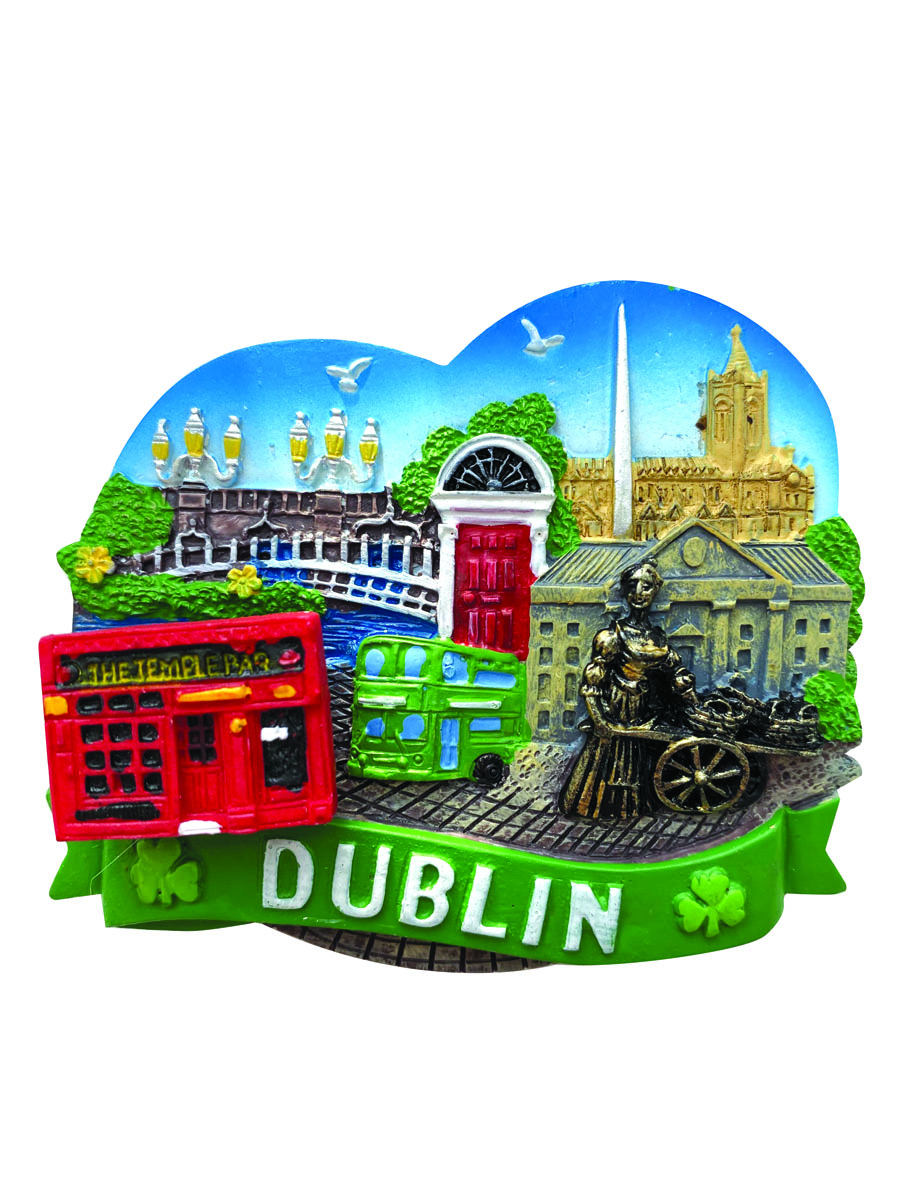 Dublin Magnet W/Temple Bar On Spring – Allied Souvenirs