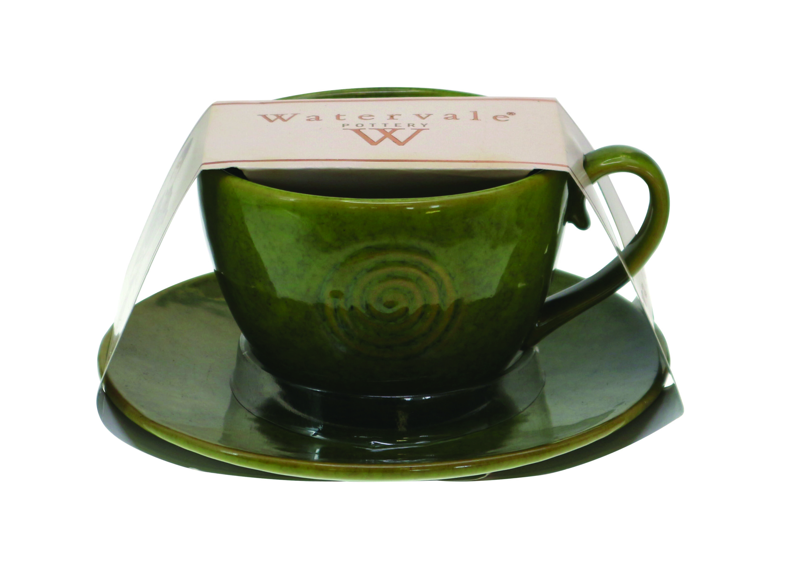 Watervale Pottery Cup & Saucer – Green – Allied Souvenirs