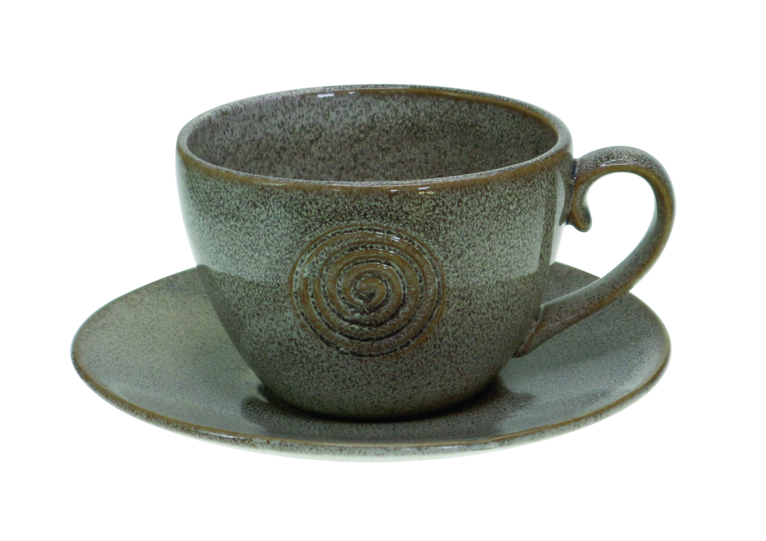 Watervale Pottery Cup & Saucer – Grey – Allied Souvenirs