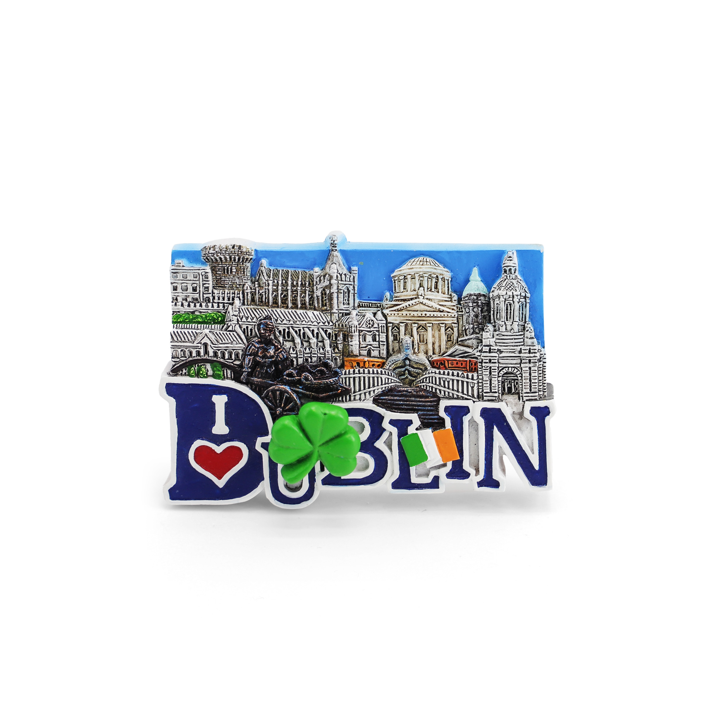 DUBLIN RESIN MAGNET WITH SHAMROCK NEW 2025 – Allied Souvenirs